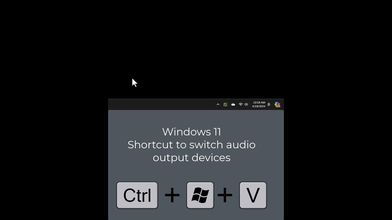 Shortcut to change sound output device in Windows 11 - YouTube