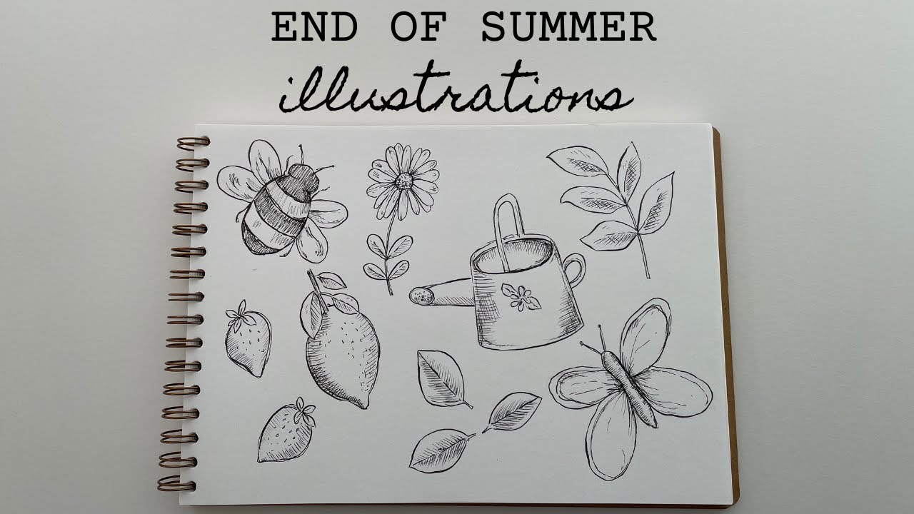 End Of Summer ILLUSTRATIONS - FUN AND EASY DOODLES. - YouTube