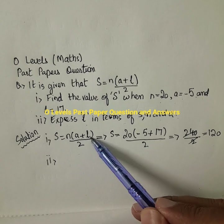 O Levels Maths Past Paper Question with Answers - Paper 2 CAIE - YouTube