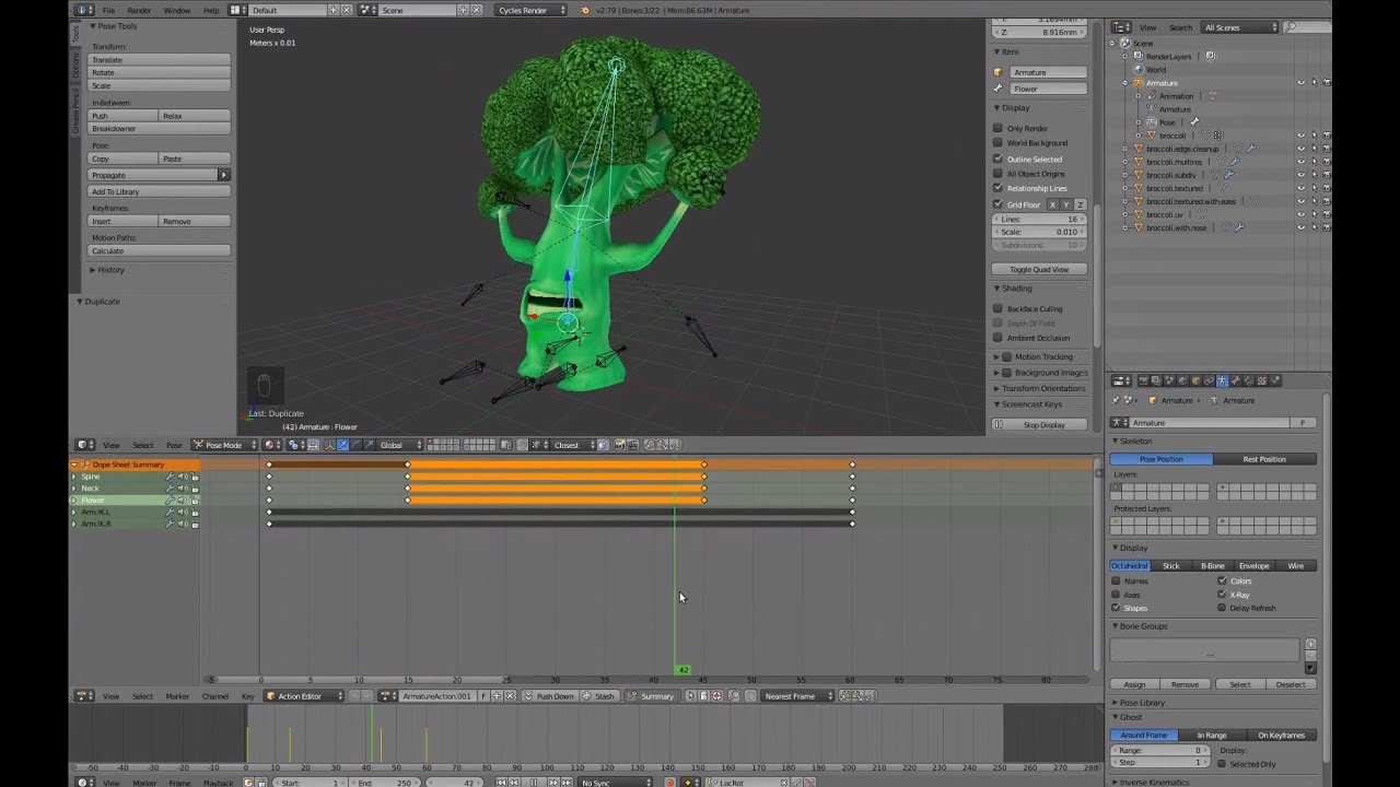 Broccoli - Blender 3D Character Timelapse - YouTube