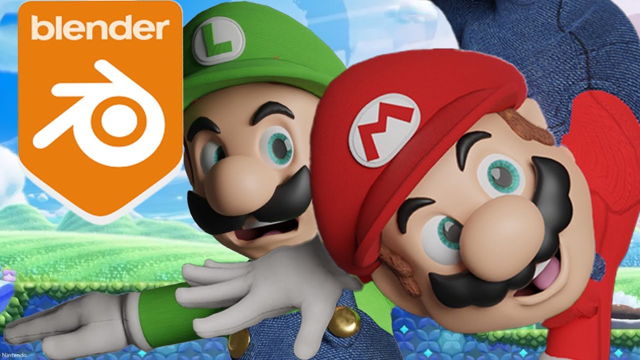 Blender 3D Timelapse MARIO & LUIGI Rigs - YouTube