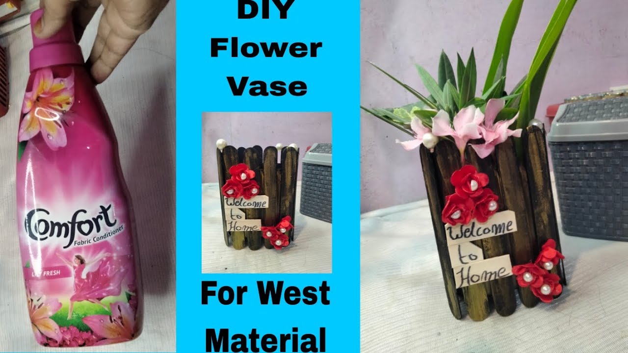 DIY Flower Vase For West Material 😱! @CrafterAditi #sahibacrafts # ...