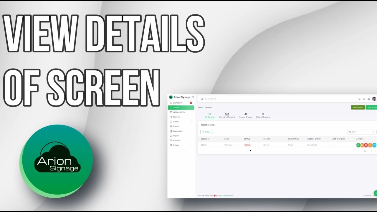 Screen Details | Arion Signage | Digital Signage Software - YouTube