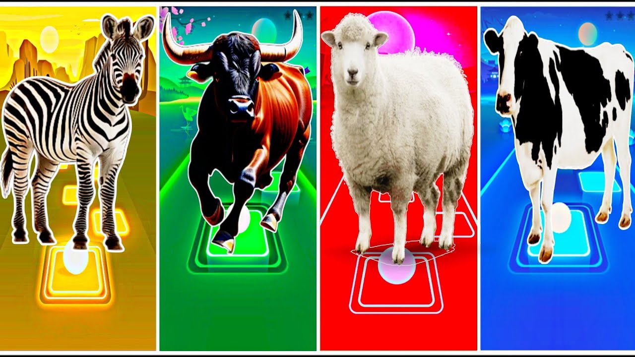 Funny Zebra 🆚 Funny Bull 🆚 Funny Sheep 🆚 Funny Cow 🆚 Who Will Win ...