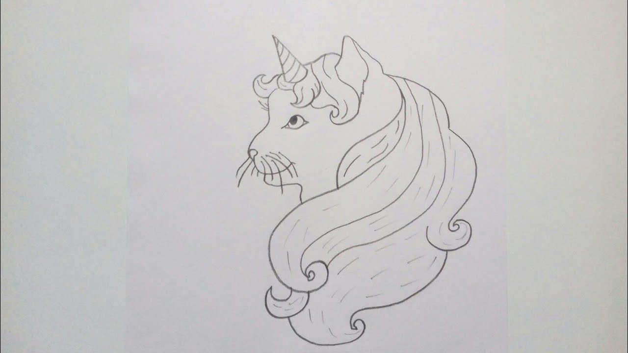 Unicorn drawing | how to draw a cute cat unicorn step by step @Cute ...