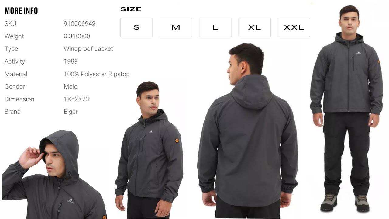 EIGER J. PERSEVERANCE 1.0 DARK GREY || 910006942 || JAKET EIGER ...