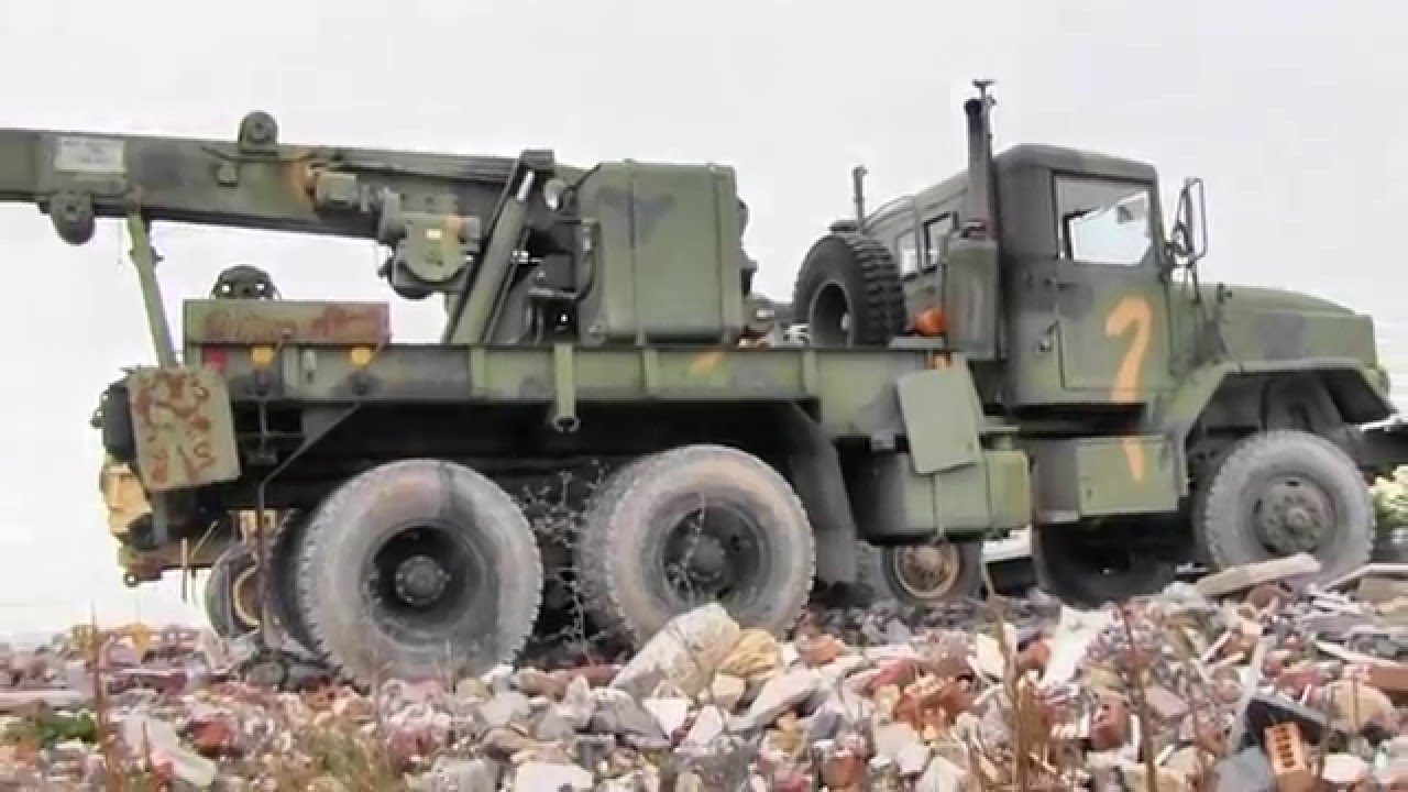 AM General, diesel, 6 wheel drive, army truck, winches, 360 degree boom ...
