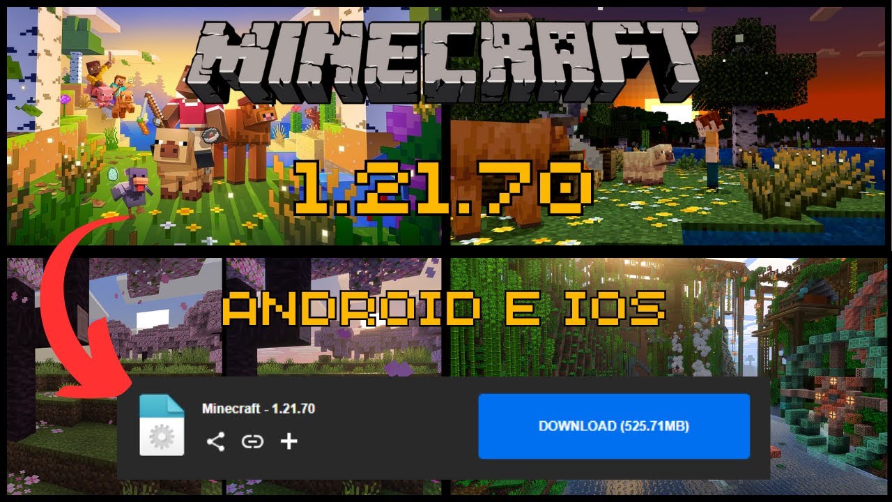 IPA MINECRAFT 1.21.70 OFICIAL ANDROID E IPHONE ATUALIZADO! XBOX ...