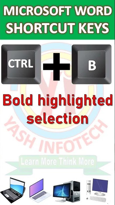 Ctrl + B – Bold highlighted selection, MICROSOFT WORD SHORTCUT KEYS #computerknowledge # ...