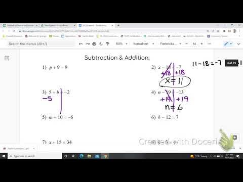 2A.1 Solving One Step Equations Pre-Algebra - YouTube