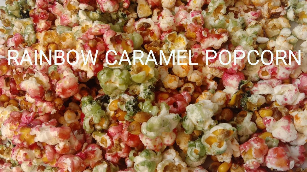 How To Make Rainbow Caramel Popcorn At Home - YouTube
