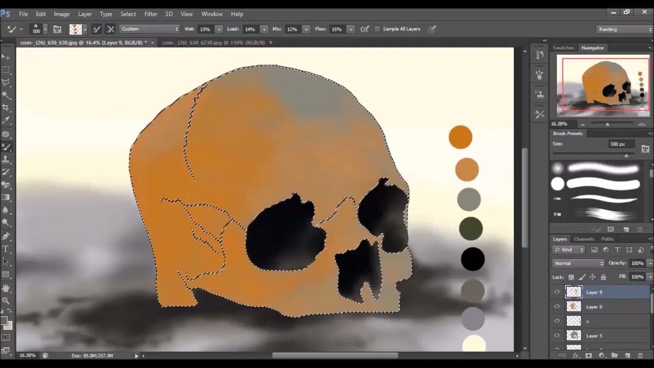 Human Skull//digital painting//speedup video//Photoshop - YouTube