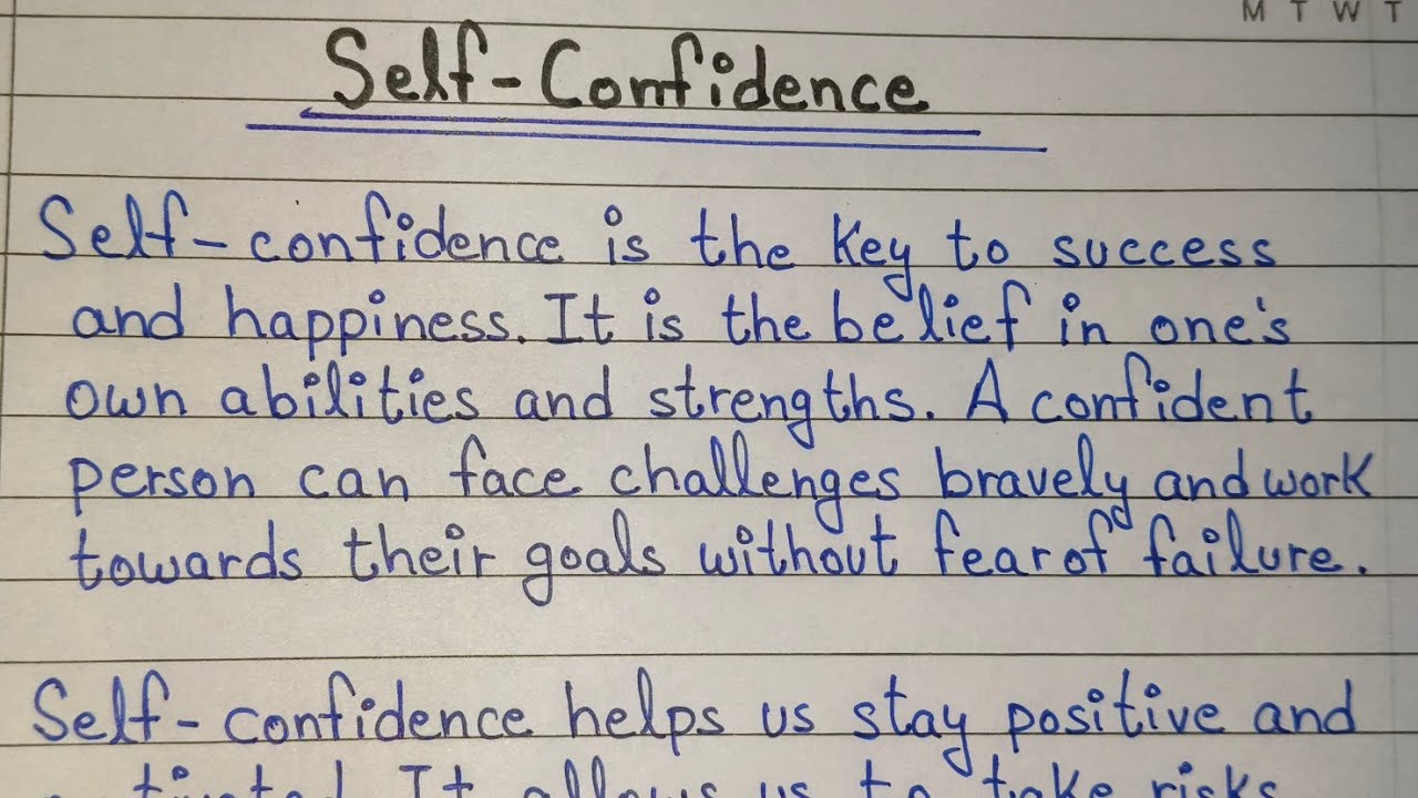 Self confidence essay in English | Essay writing - YouTube