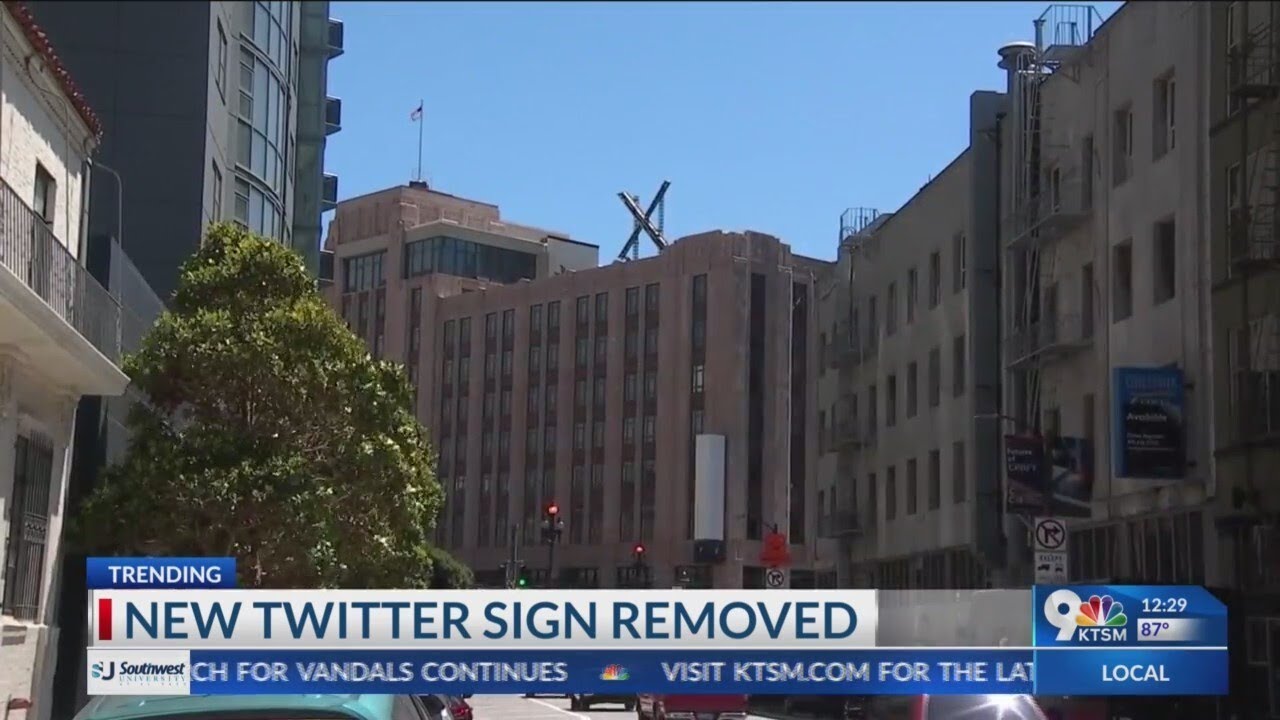 Brightly flashing 'X' sign removed from the San Francisco building that ...