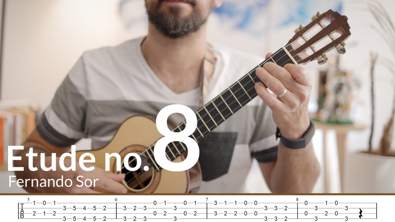 Etude no.8 - Fernando Sor | Grade 2 | Ukulele Beginner Fingerstyle Tab ...