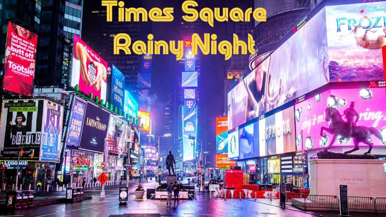 Rainy Times Square at night walking tour #newyork - YouTube