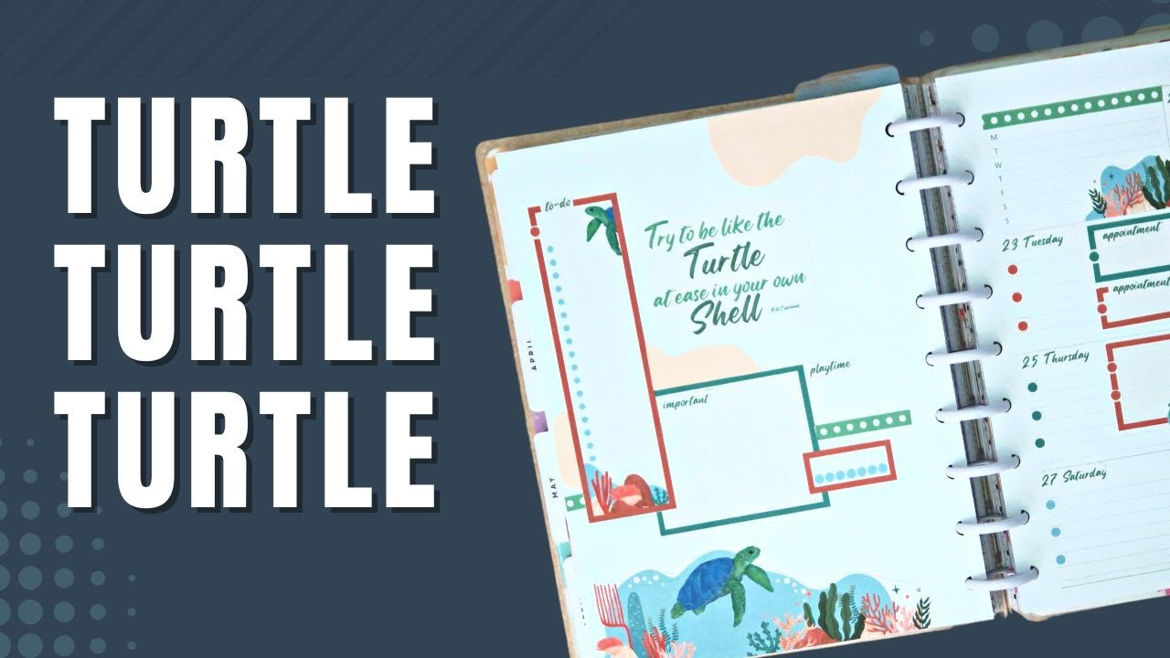 TURTLE DAY HAPPY PLANNER DASHBOARD PLAN WITH ME | CRICUT STICKERS - YouTube