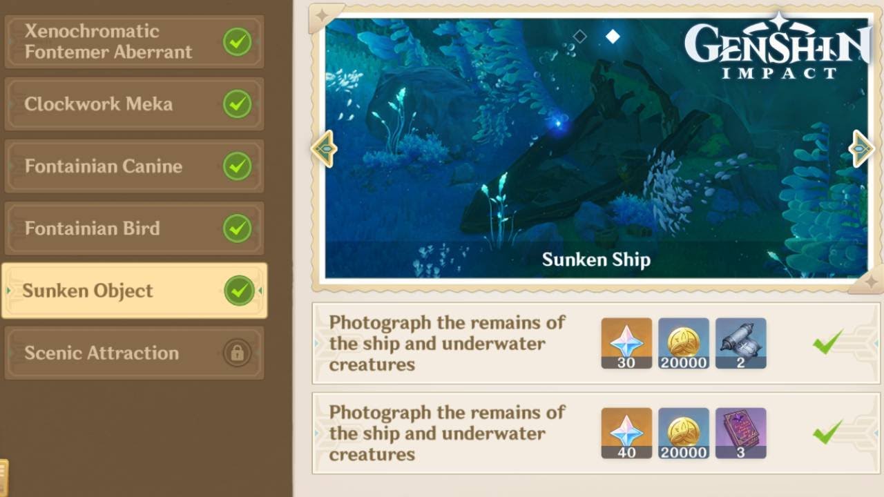 Photograph the remains of underwater creatures | EVENT GUIDE | Genshin ...