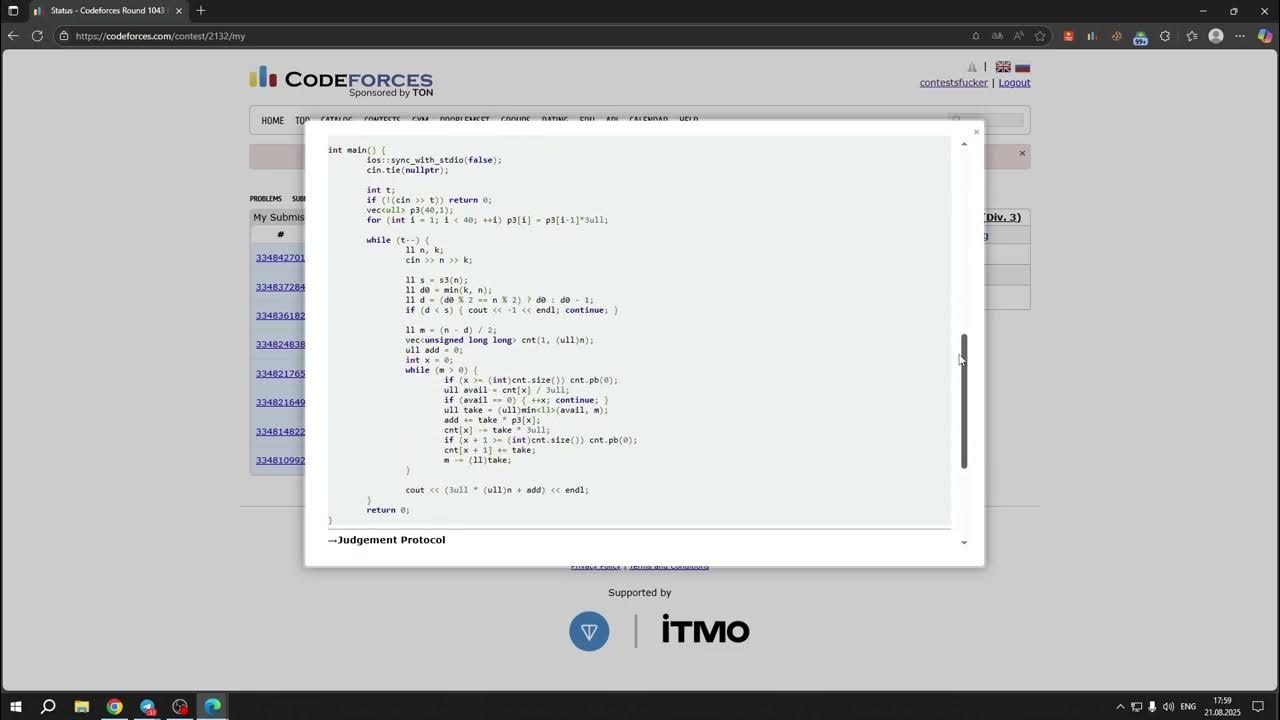 Codeforces Round 1043 (Div. 3) task C2 - The Cunning Seller (hard version) - YouTube