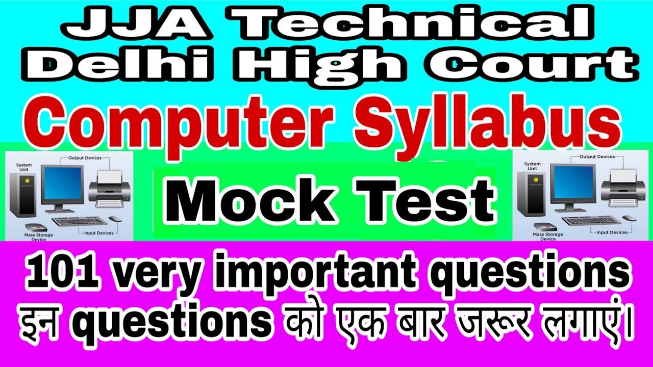 JJA Technical Computer Science Syllabus 2019||mock test||101 very ...