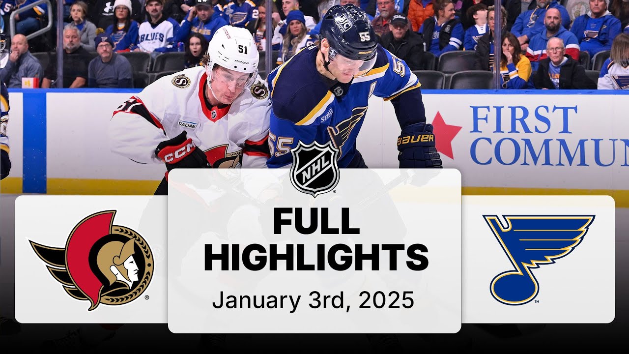 NHL Highlights | Senators vs. Blues | January 03, 2025 - YouTube