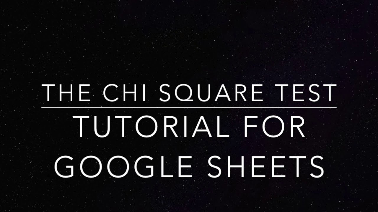 Chi Square Test In Google Sheets YouTube Chi Square Test In Google Sheets YouTube