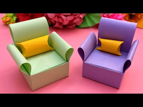 Origami Kağıttan Koltuk Yapımı MINI Paper Sofa Easy Paper Crafts 👉688
