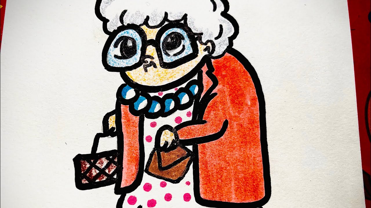 Lets draw a cute grandma - YouTube