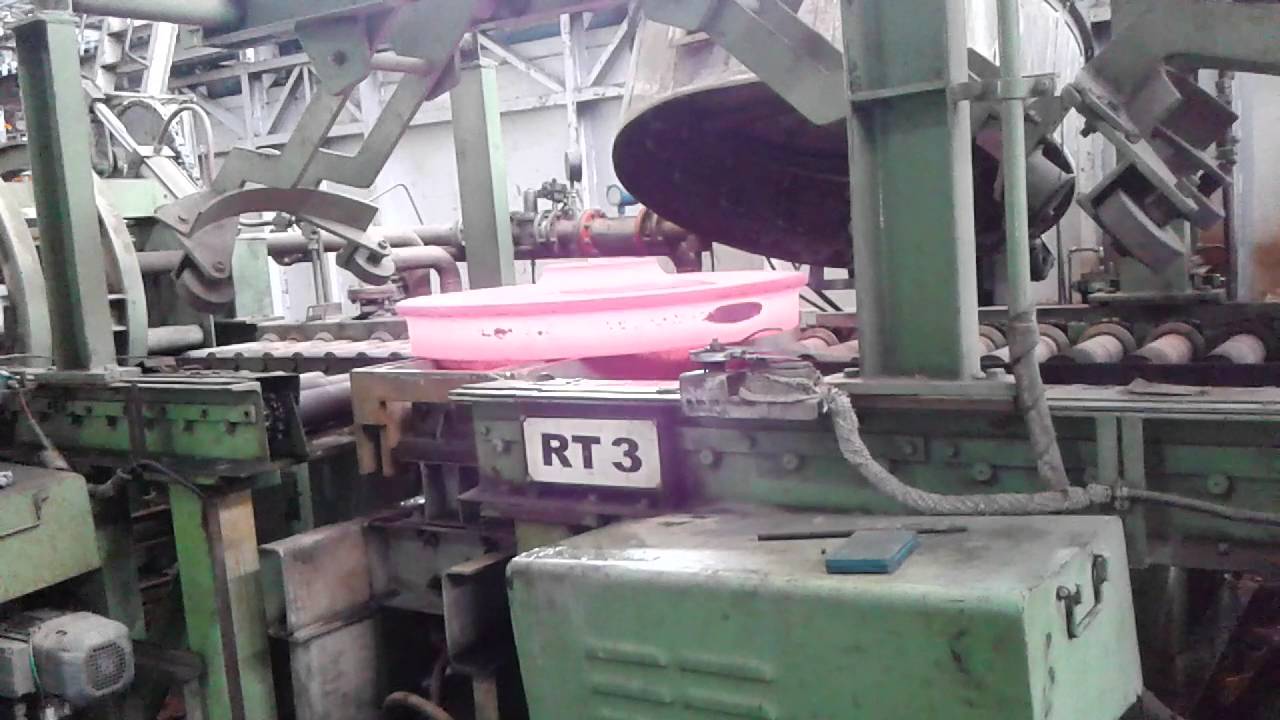 Rail hot wheel quenching - YouTube