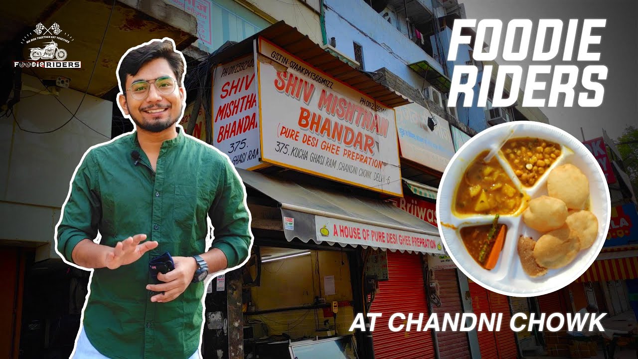 Foodie Riders Trying "Nagori Choley Pudi Aur Halwa" @Chandni Chowk ...
