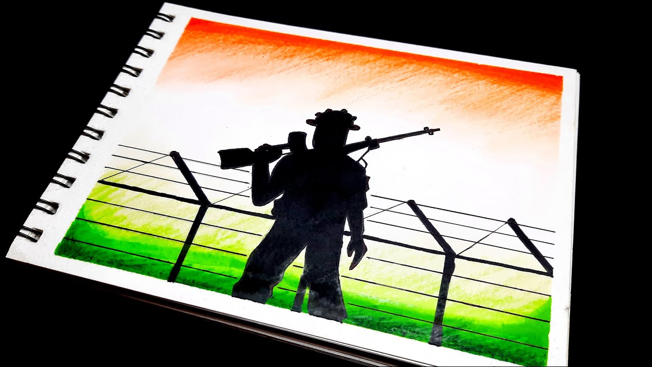 Drawing Indian Army Soldier For Independence Day - YouTube