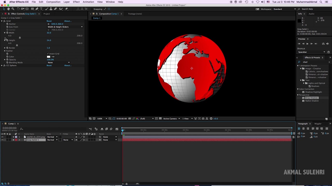 World Globe After Effect Tutorial Basics - YouTube