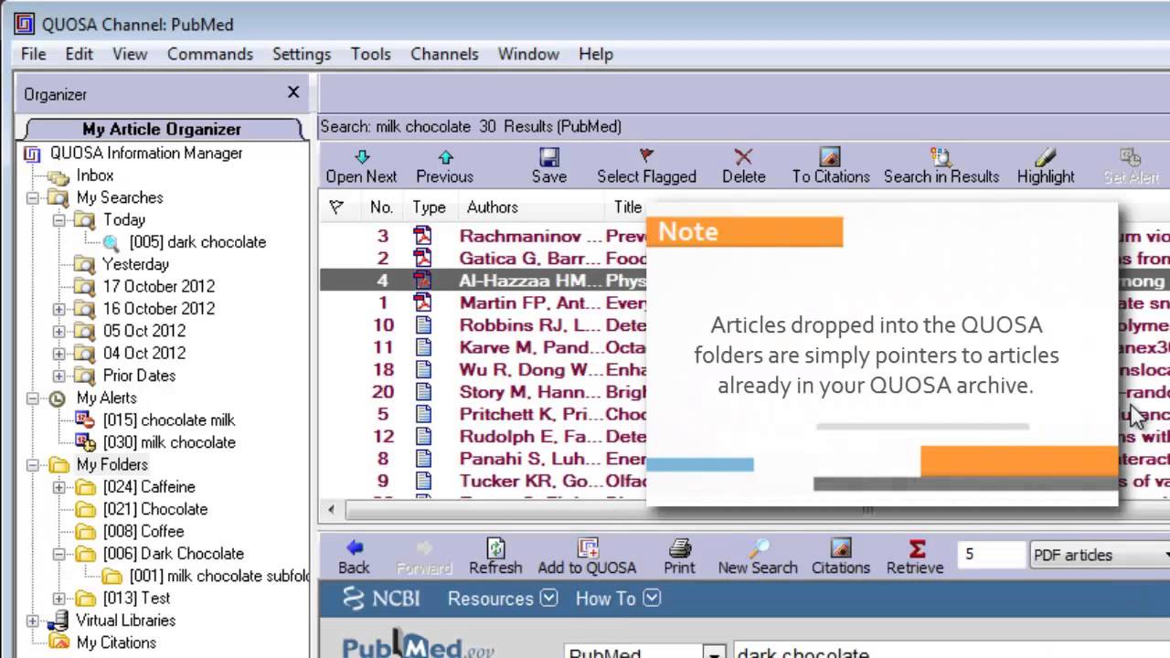 How to organize articles with QUOSA Information Manager - YouTube