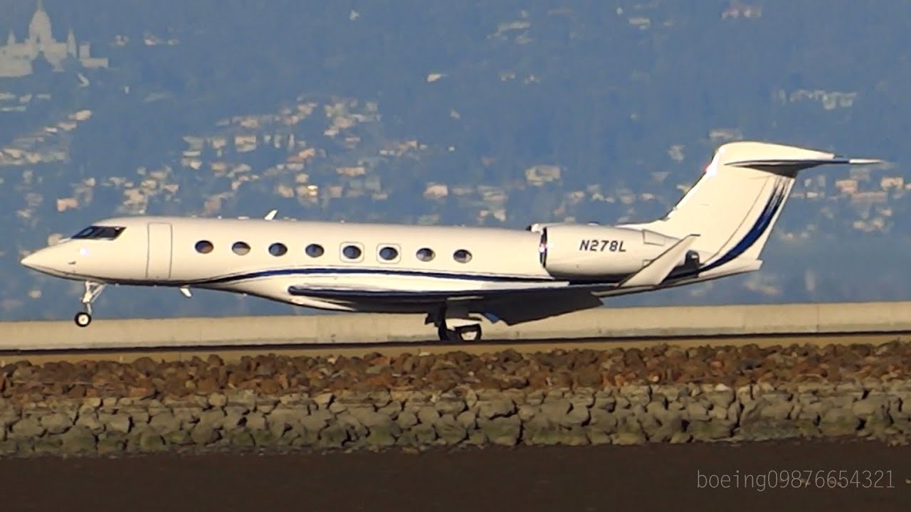 HD Nantworks Gulfstream G650 (N278L) Landing at San Francisco ...