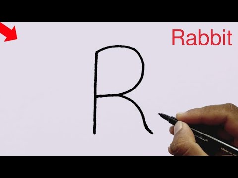 How to draw Rabbit From Letter R | Rabbit Drawing Easy Step by Step ...