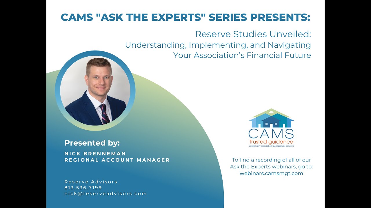 CAMS Ask the Experts Webinar: Reserve Studies Unveiled - YouTube