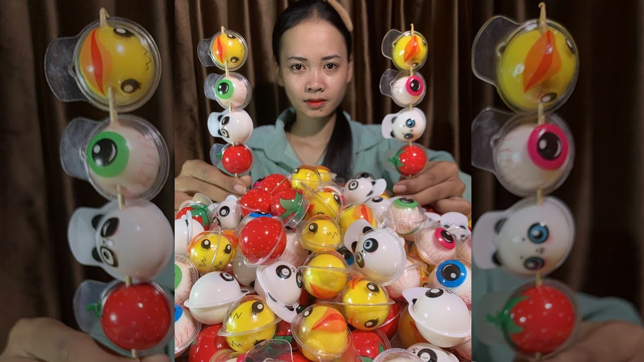 YELLOW DUCK CANDY JELLY AND STRAWBERRY ASMR FAST EATING SO YUMMY - YouTube