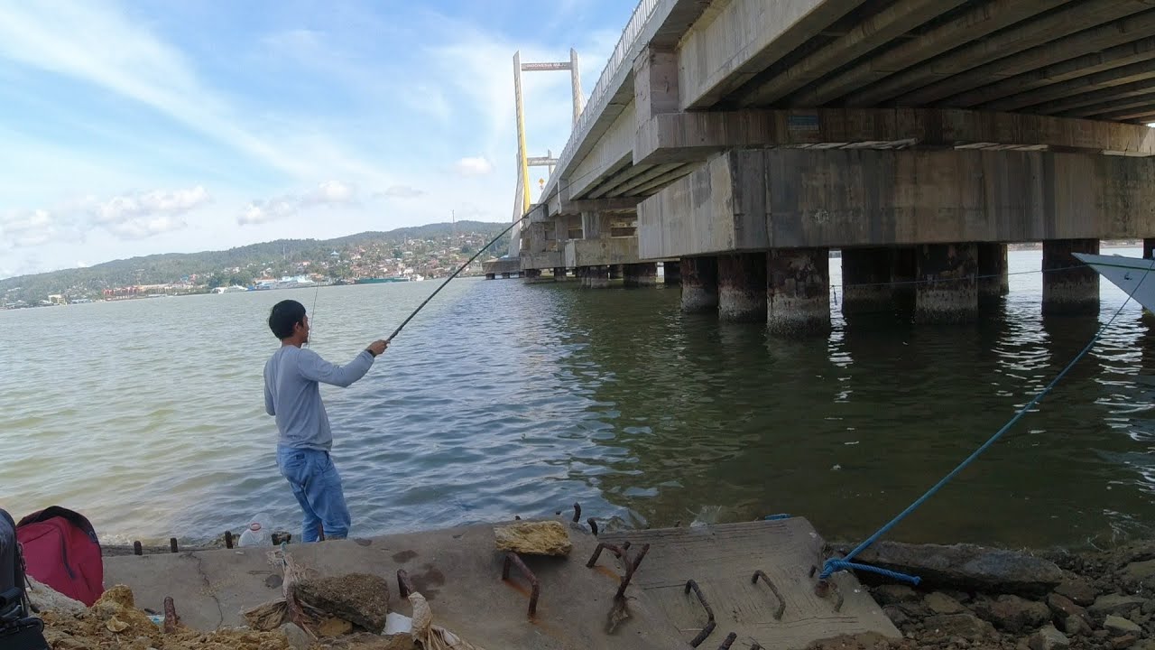Mancing ikan Kuwe/Bobara Pakai Tegek dan Pelampung Umpan Udang Hidup ...