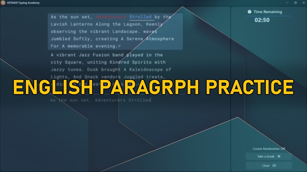 English Typing | English Paragraph Practice | USTAAD Typing Academy ...