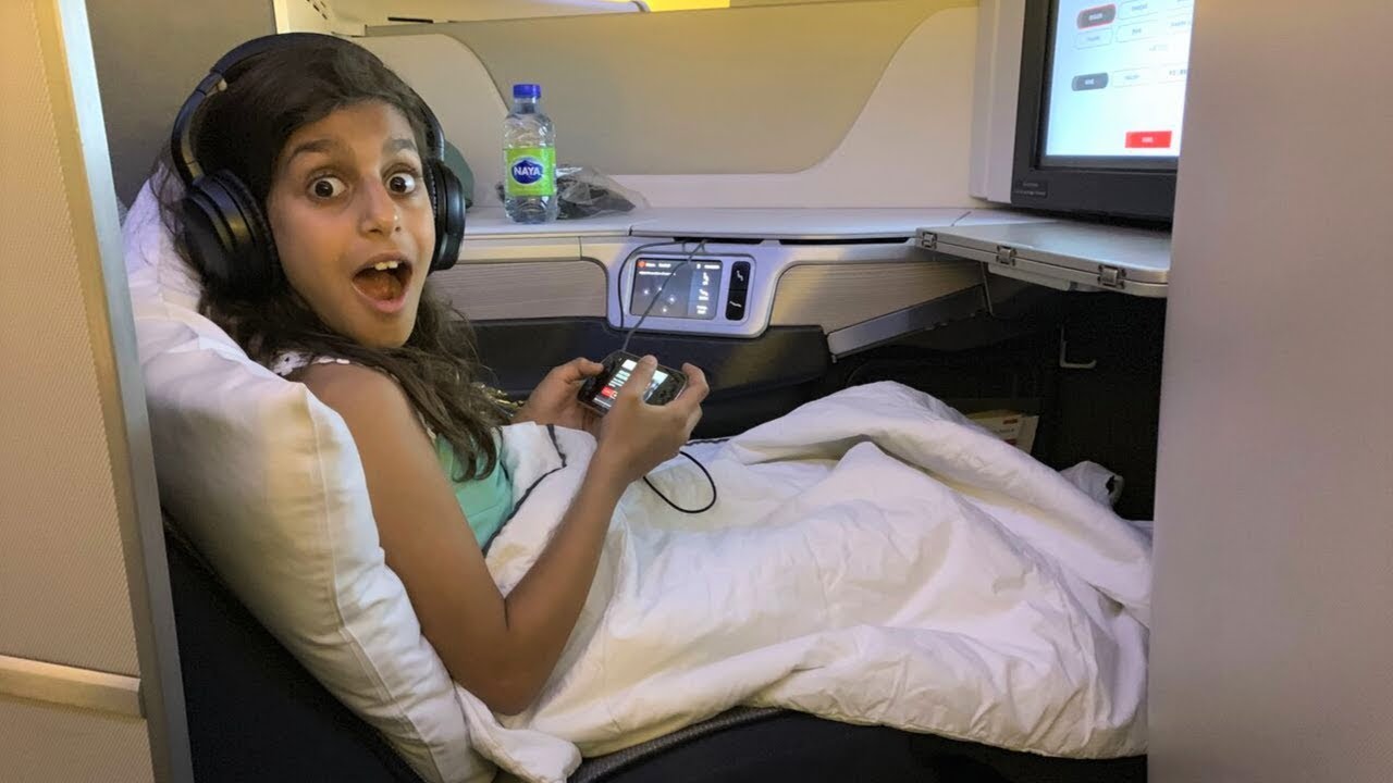 KIDS FLYING Business Class!! family fun vlogs - YouTube