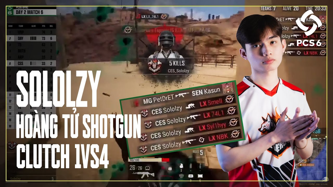 🏆 "Hoàng tử shotgun" CES_Sololzy tỏa sáng với pha clutch 1vs4 siêu mãn ...