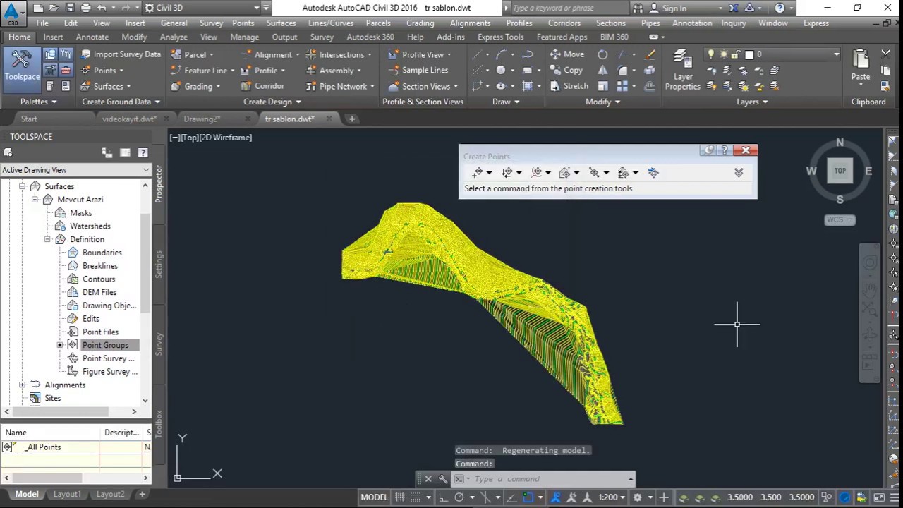 AutoCad Civil 3D Ulaşım Yapıları Tasarımı ( Topografik nokta tanımlama ...
