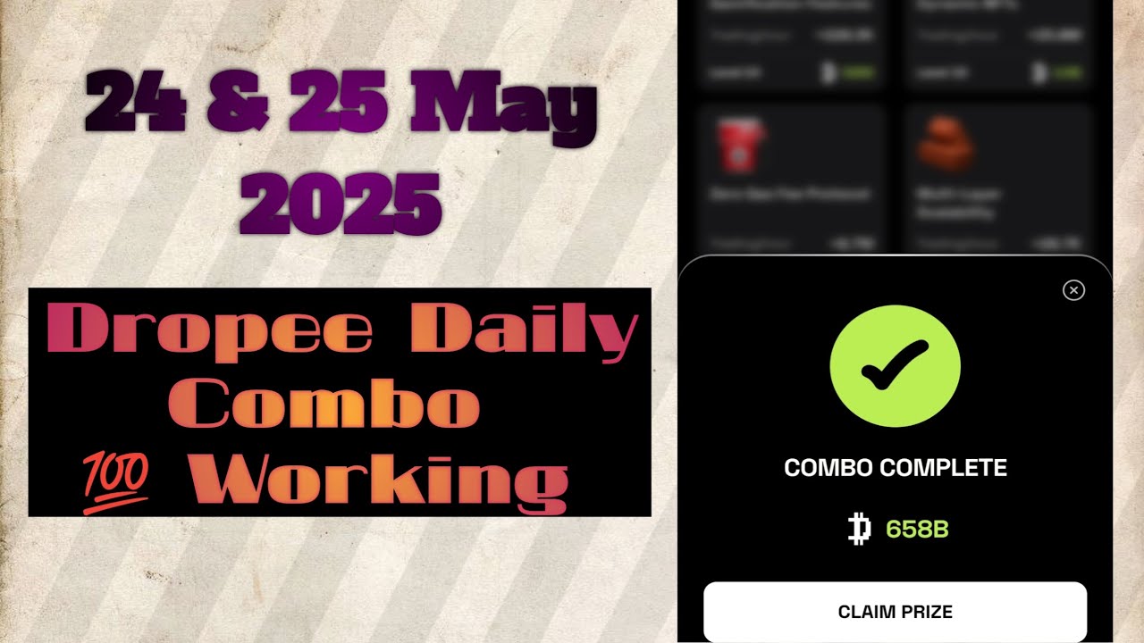Dropee Daily Combo 24 May | 25 May Dropee Daily Combo Card | Daily ...