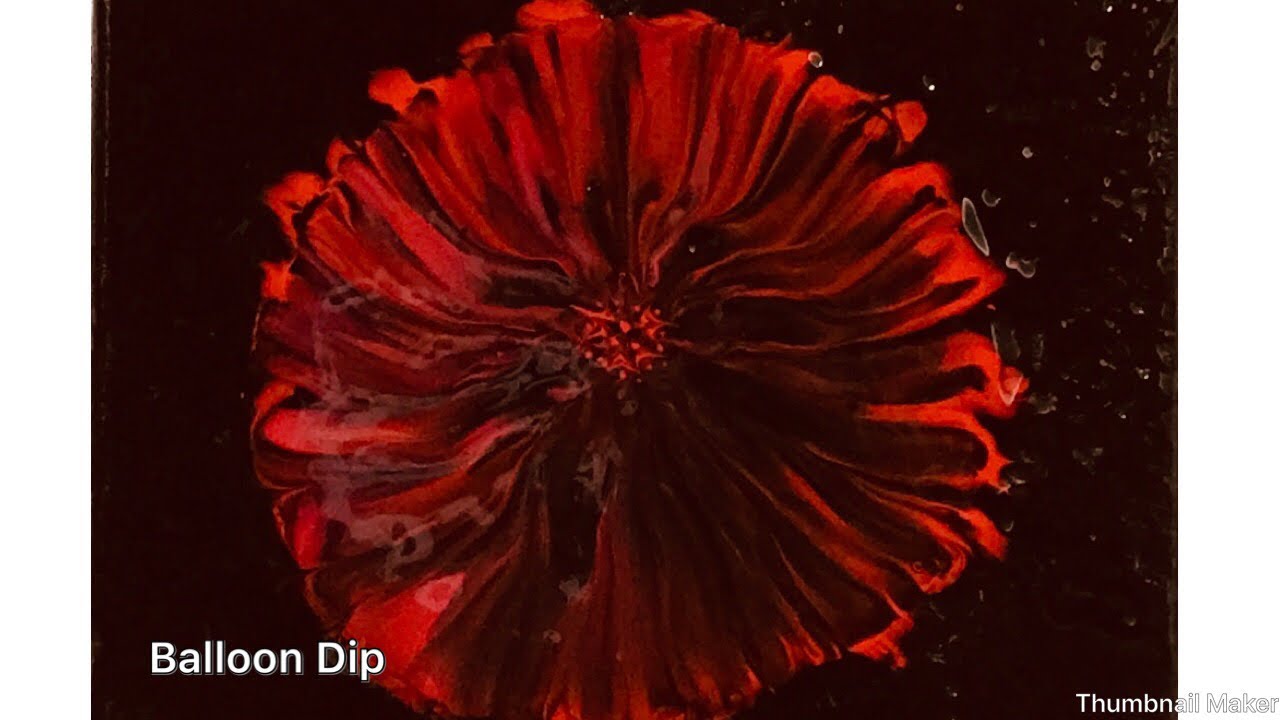 (280) Flower Dip Balloon Smash Acrylic Pour - YouTube