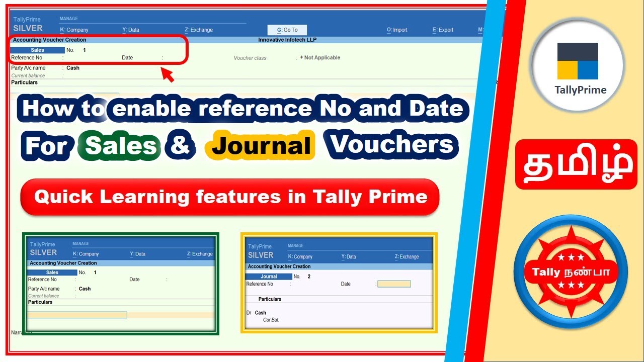 How To Enable Voucher Reference No And Date In Tally Prime Tamil How To Enable Voucher Reference No And Date In Tally Prime Tamil