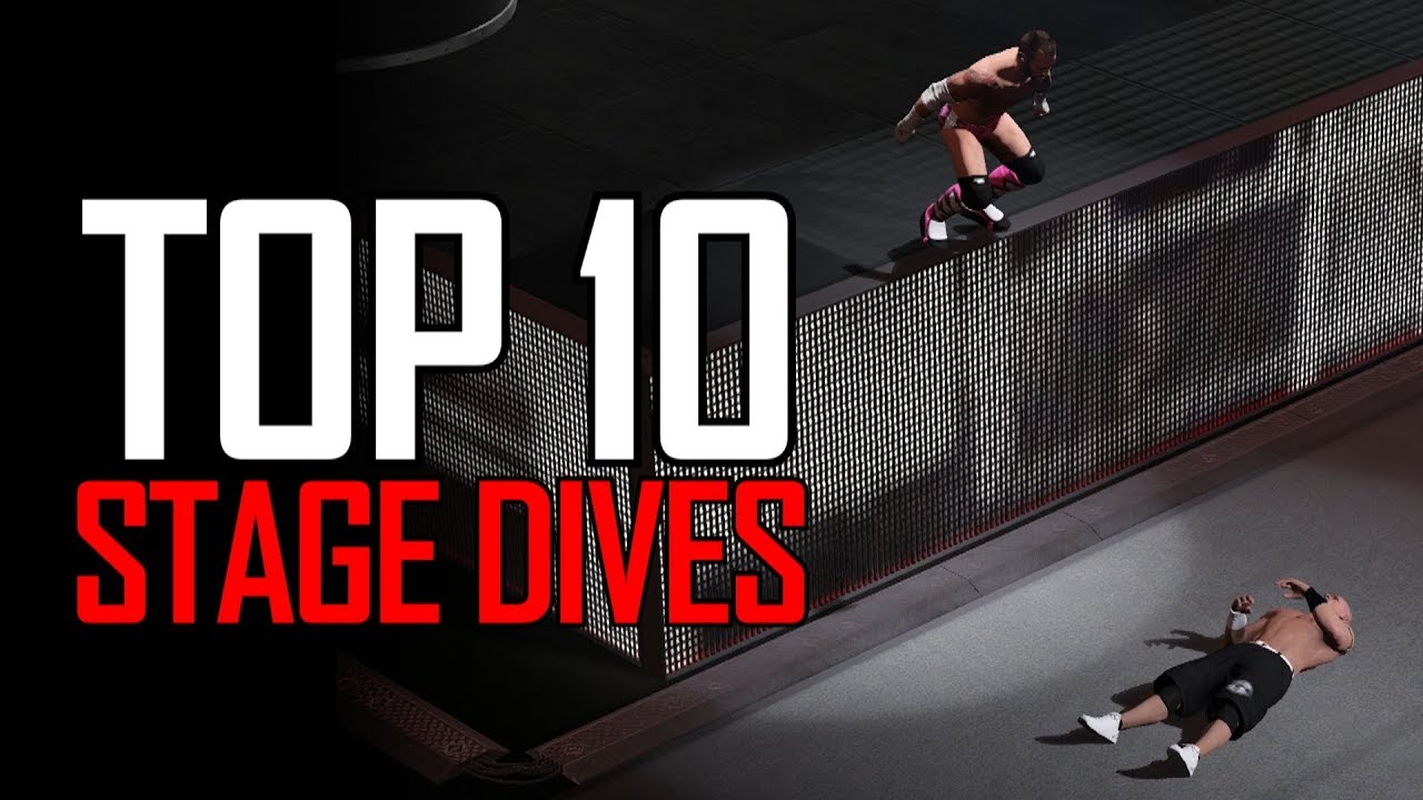 TOP 10 CRAZY STAGE DIVES IN WWE GAMES! (WWE 2K17) - YouTube
