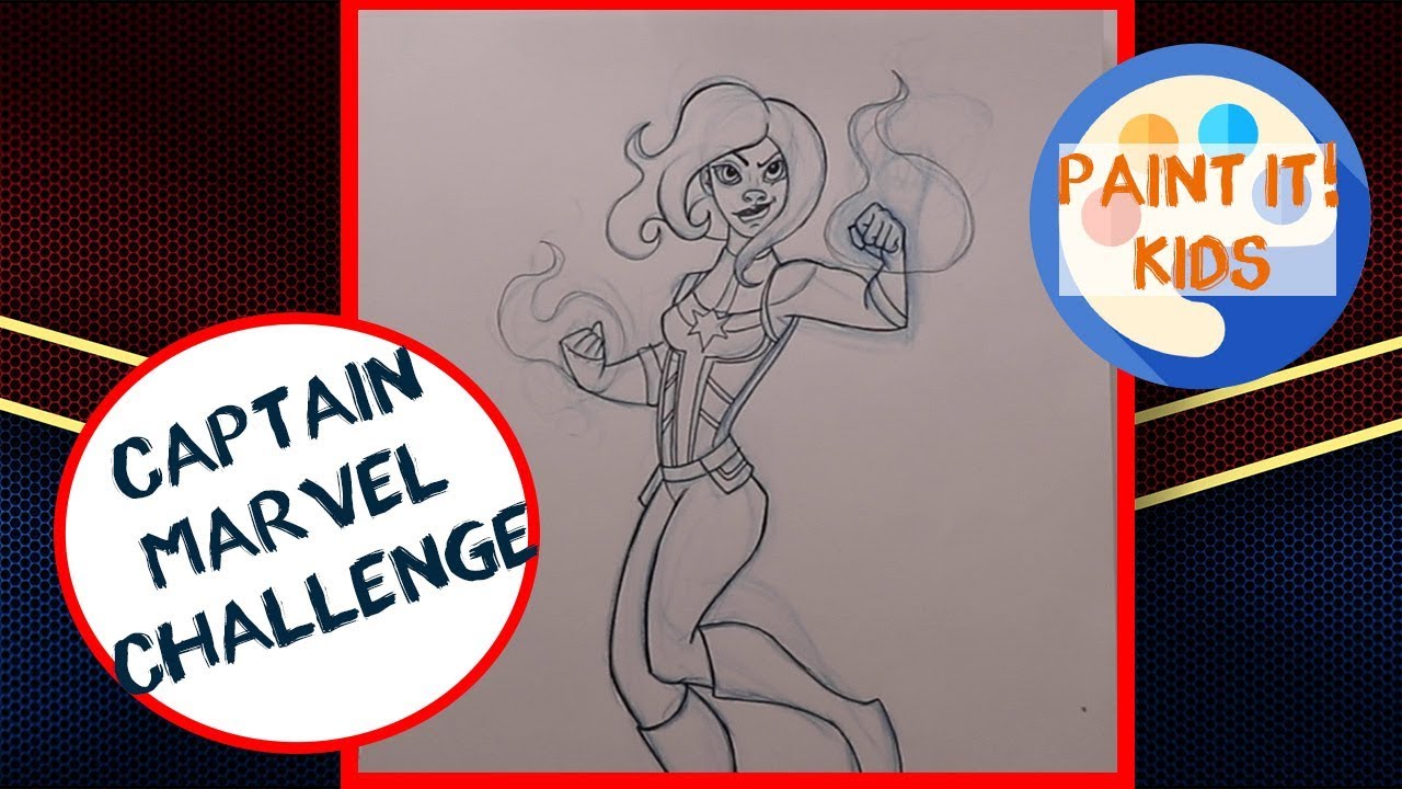 How to Draw Captain Marvel: 30 Mins. Speed Drawing Challenge - YouTube