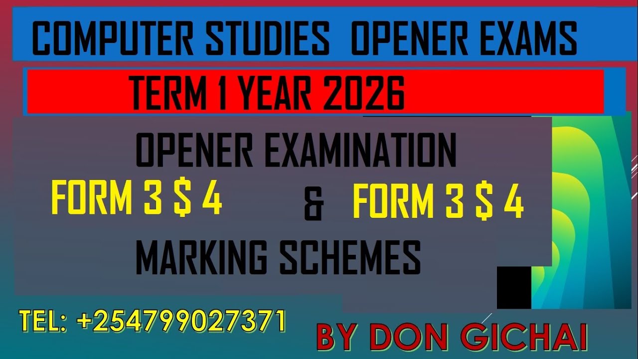 2026 FORM 3 COMPUTER STUDIES OPENER TERM 1 EXAMINATION PREDICTOR - YouTube