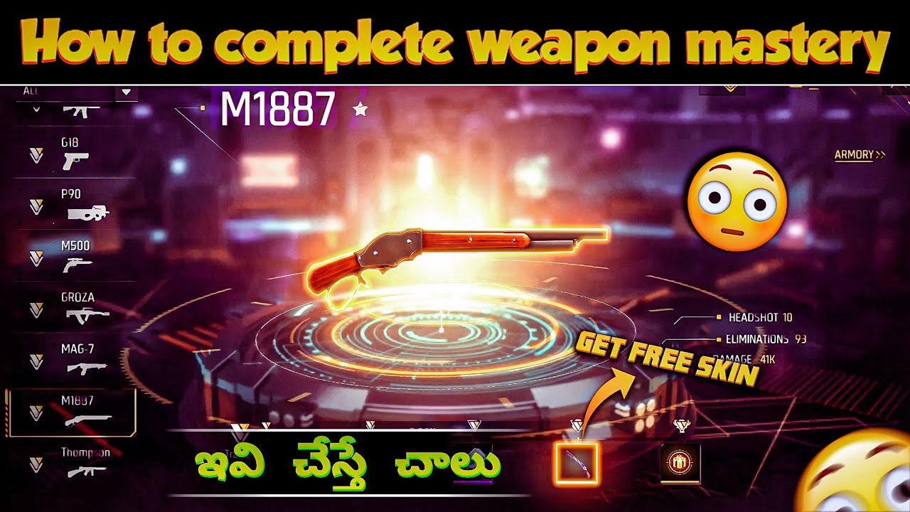 How to complete weapon mastery in free fire fast 😱|| telugu tips and ...