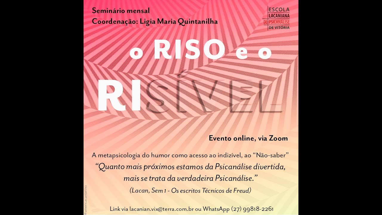 Seminário O Riso e o Risível - 19 08 2022 - YouTube